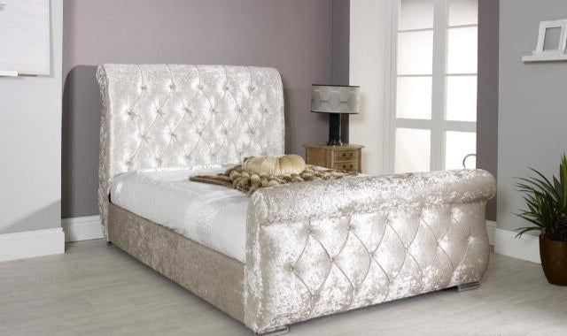 Sleigh Beds | Skye Crushed Velvet Sleigh Bed | Plush Furniture