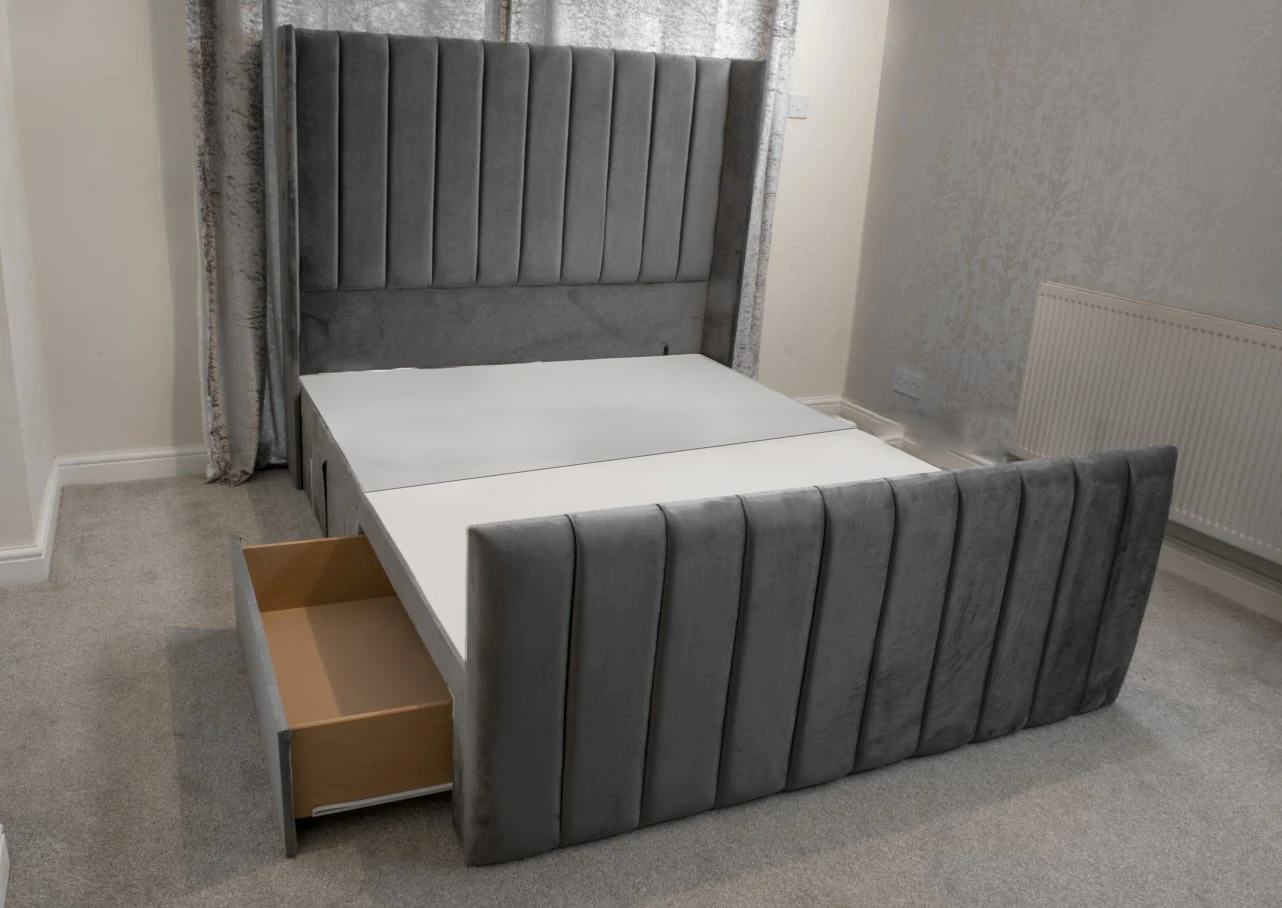 Elise Winged Upholstered Bed | Panel Upholstered Beds