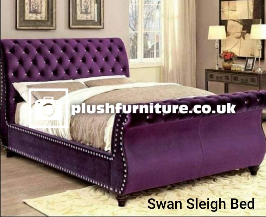 Swan Sleigh Bed - Locally Crafted - Plush Furniture