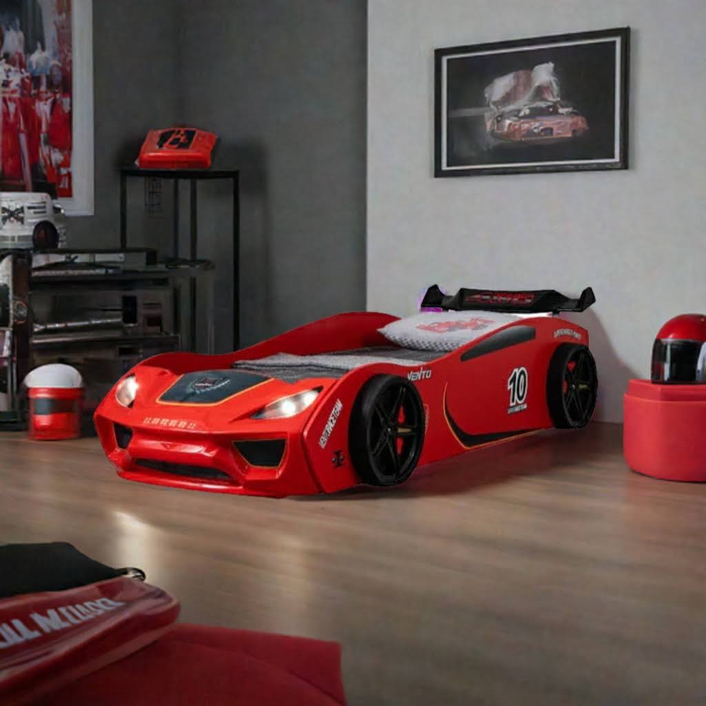 Children Race Car Bed - Locally Crafted - Plush Furniture