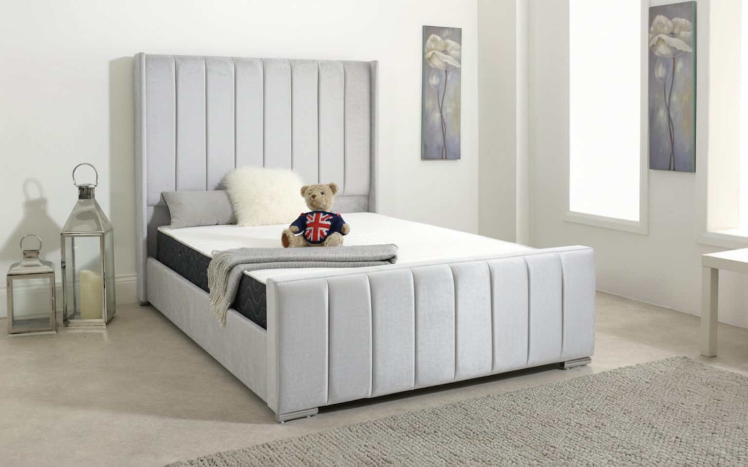 Elise Winged Panel Bed - Locally Crafted - Plush Furniture