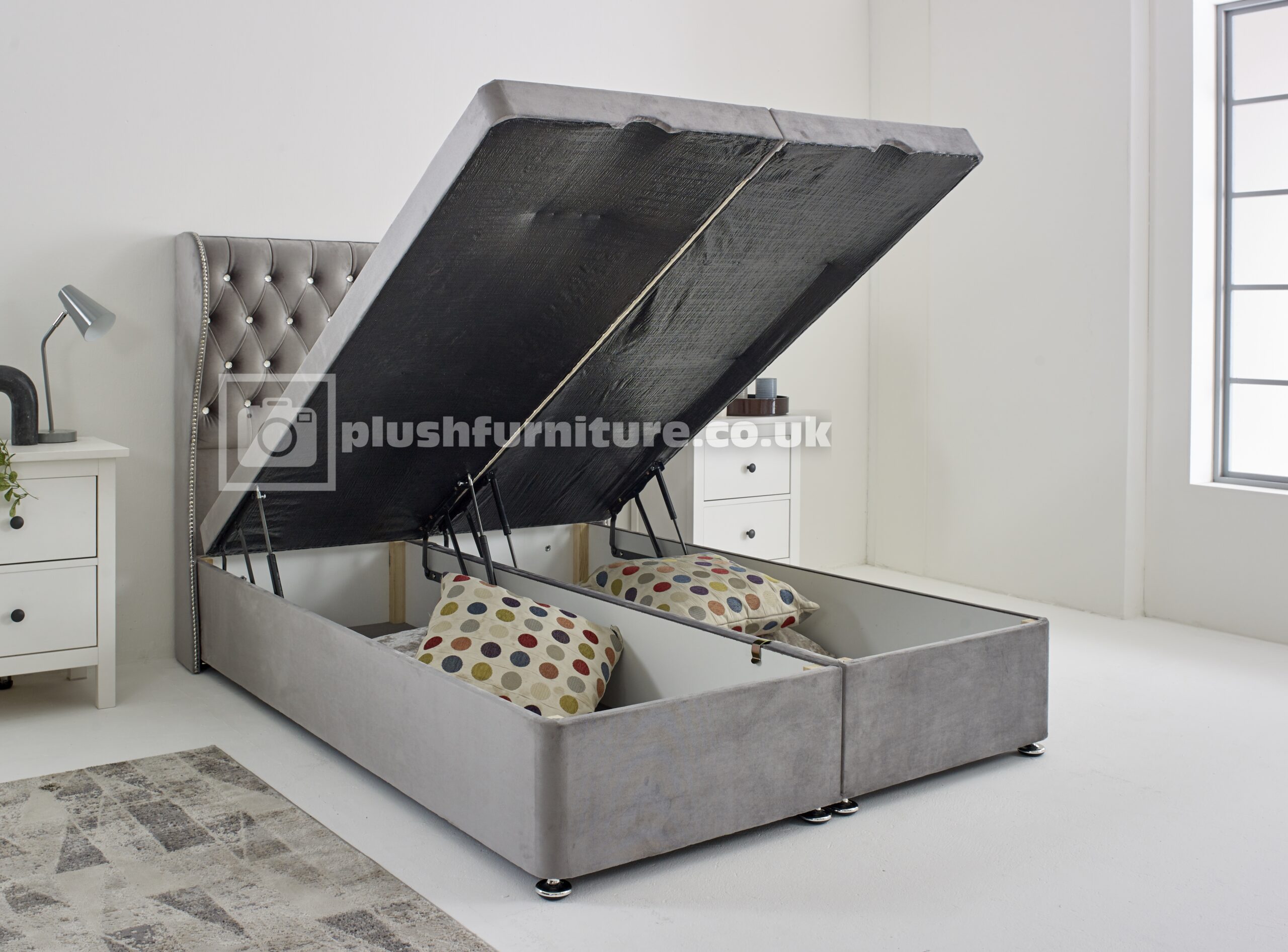 Giovana Winged Ottoman Bed - Locally Crafted - Plush Furniture