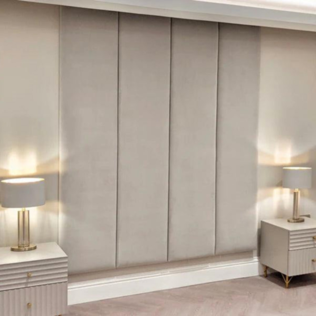 Cream Velvet Individual Wall Mounted Headboard Panel - 45cm