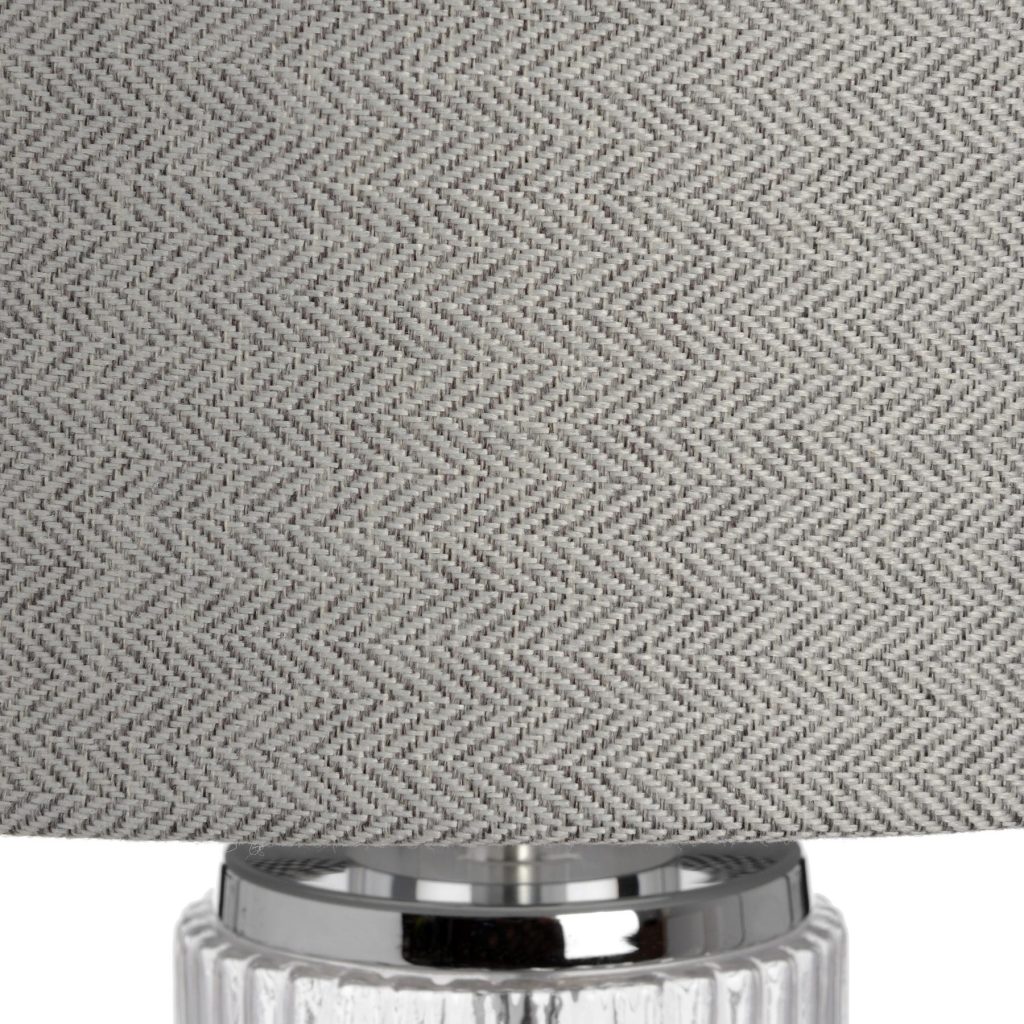 Buy Roma Glass Table Lamp With Grey Shade | Plush Furniture