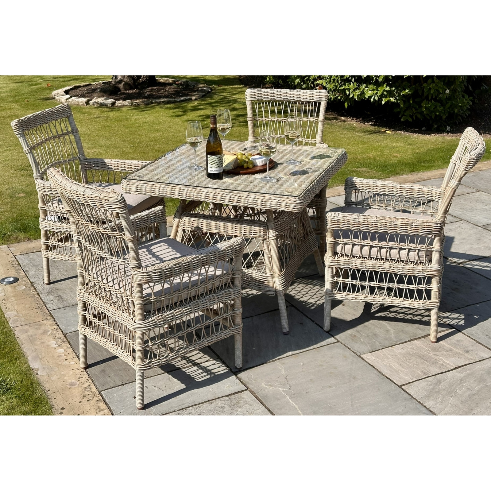 Provence Collection Outdoor 4 Seater Garden Dining Set - Plush Furniture